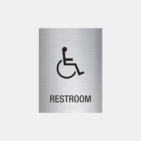 6" x 8" Aluminum ADA Restroom Sign – GENNEX Displays